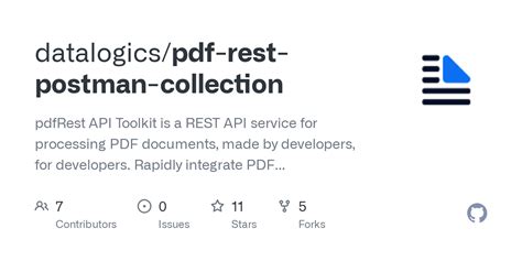 Github Datalogicspdf Rest Postman Collection Pdfrest Api Toolkit Is A Rest Api Service For