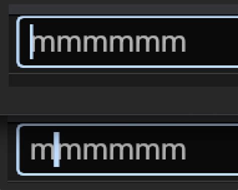 TextEdit Cursor Width Changes Depending On Location Issue 1449