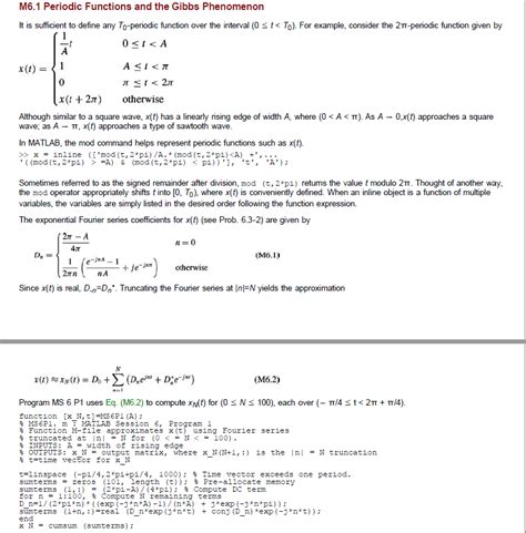 Part I Read Matlab Session M Periodic Chegg