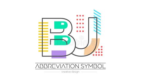 Letters B And J Merging Of Two Letters Initials Logo Or Abbreviation Symbol Stock Vector