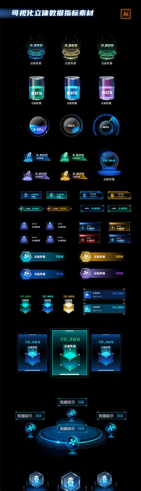 数据可视化大屏素材设计sketch 设计素材和海报模板免费下载 享设计