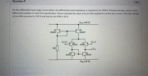 Solved For The Differential Input Stage Shown Below The Chegg Com