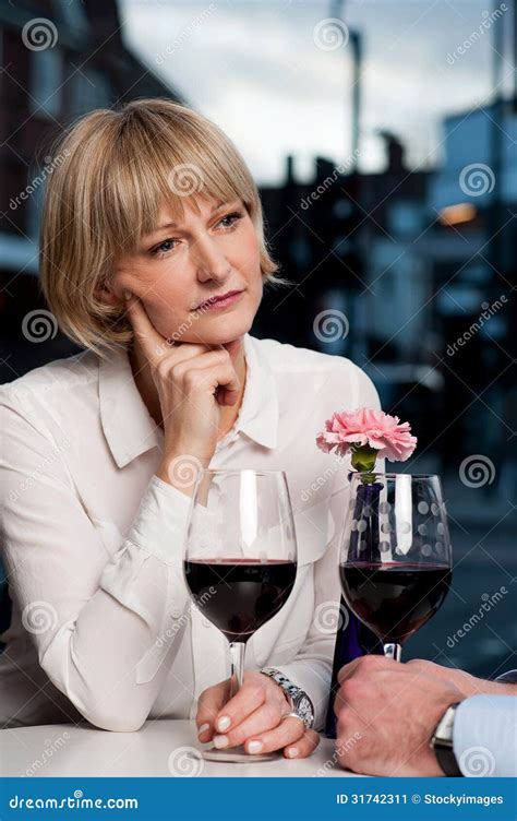 Woman Lost In Deep Thoughts Stock Image Image Of Aged Confident