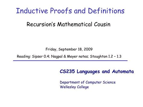 Ppt Inductive Proofs And Definitions Powerpoint Presentation Free