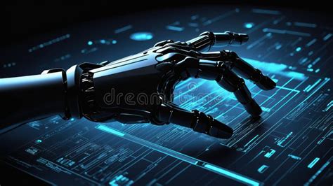 Robot Hand Over Technological Flowcharts Stock Illustration