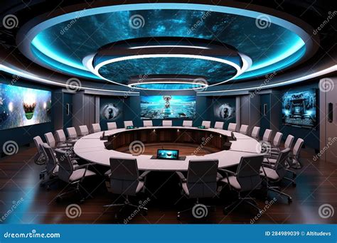 Cybersecurity Focused Virtual Conference Room Design Stock Illustration Illustration Of Room