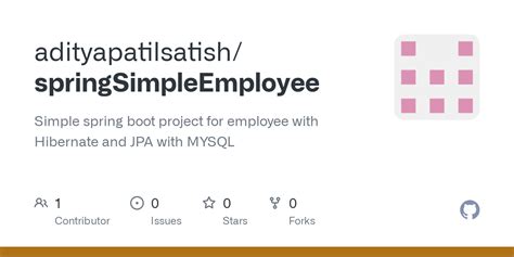 Github Adityapatilsatishspringsimpleemployee Simple Spring Boot