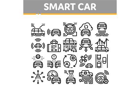 Smart Car Technology Collection Icons Set Vector By Pikepicture Thehungryjpeg