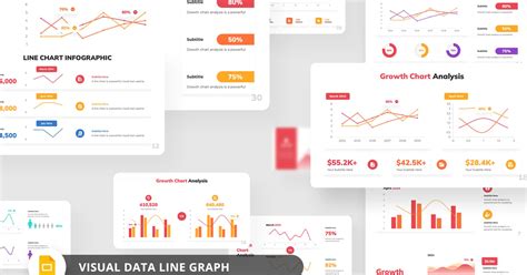 visual data line graph incl visual and line envato