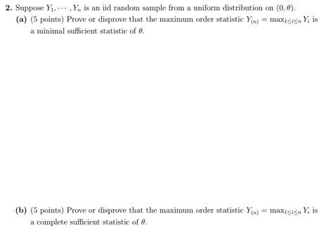 Solved Suppose Y1cdotsyn ﻿is An Iid Random Sample From A