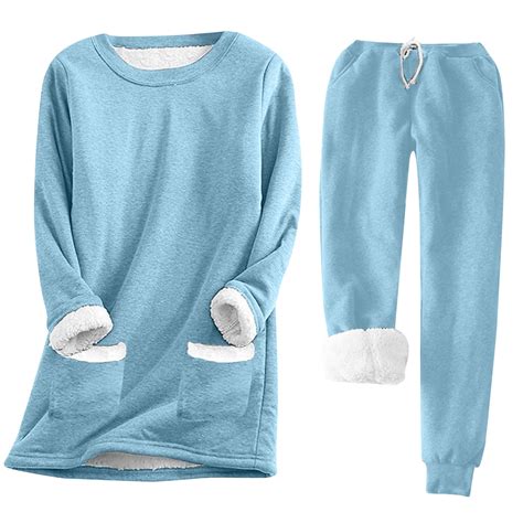 Blvb Womens Winter Warm Pajama Sets Long Sleeve Fleece Tops And Fuzzy