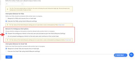 Manage Interruptions Kore Ai Docs