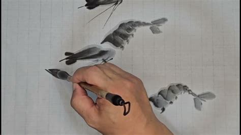 새우 힐링수묵화 새우 수묵화 동양화 인스타그림 미술 취미 힐링 예술 대구 팔공산 한국화 그림 인스타그림