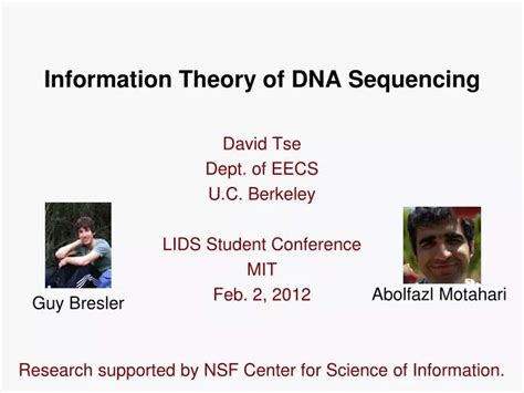 Ppt Information Theory Of Dna Sequencing Powerpoint Presentation