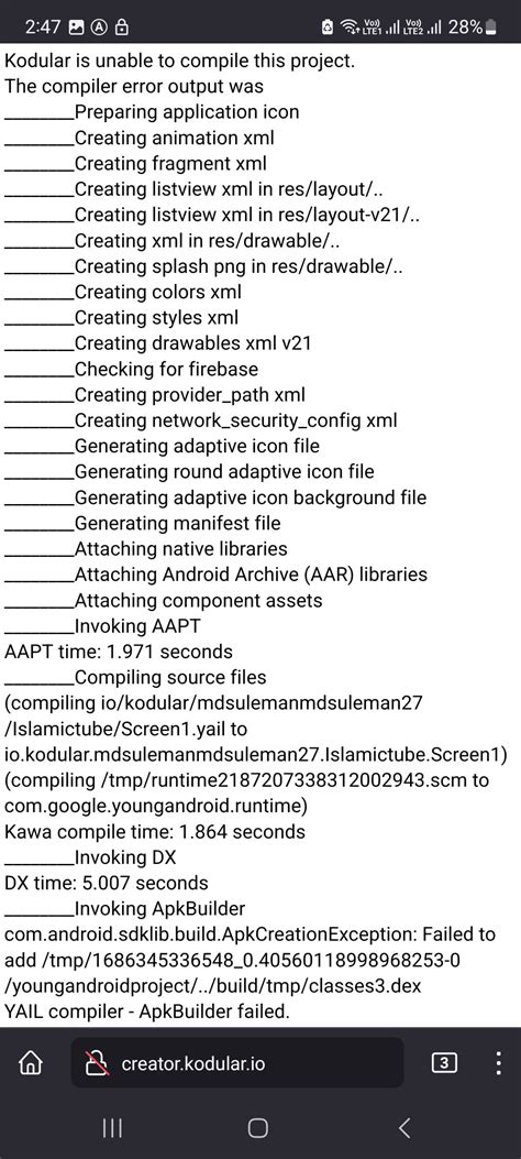 Yail Compiler Apkbuilder Failed Discuss Kodular Community
