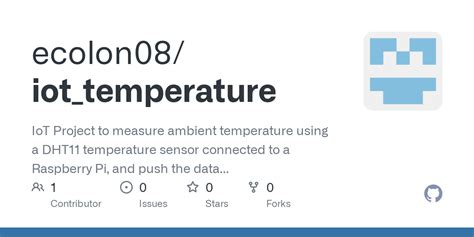 Github Ecolon08iottemperature Iot Project To Measure Ambient Temperature Using A Dht11
