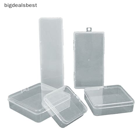 Bigdealsbest PP Transparent Box Rectangular Flip Storage Box Square Packaging Case Round Blister