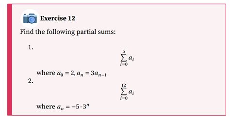 Solved Find The Following Partial Sums I Ai Where Chegg Com