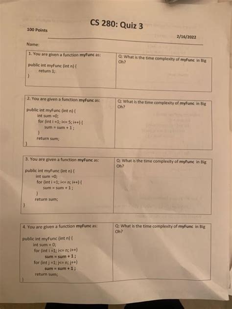 Solved Cs 280 Quiz 3 100 Points 2162022 Name 1 You Are