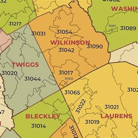 South Georgia Zip Code Map