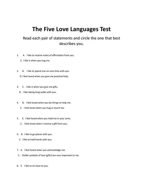 5 Love Languages Test Quiz 1pdf