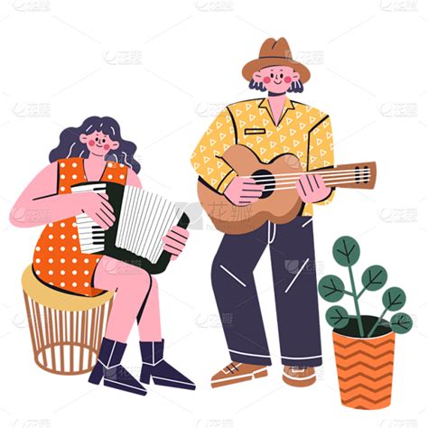 卡通风音乐演奏人物插画5