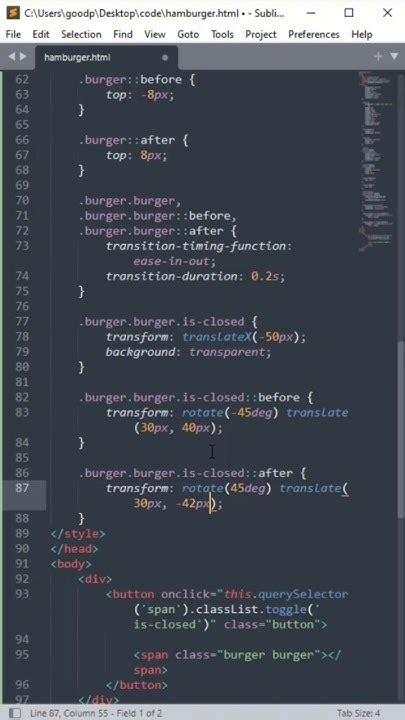 Animated Hamburger Html Css Reactjs Webdev Dev Developers