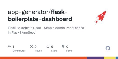 Github App Generatorflask Boilerplate Dashboard Flask Boilerplate Code Simple Admin Panel