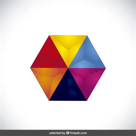 Free Vector Colorful Hexagonal Logo
