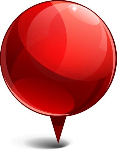 Shiny Gloss Red Map Pointer Icon Royalty Free Vector Image