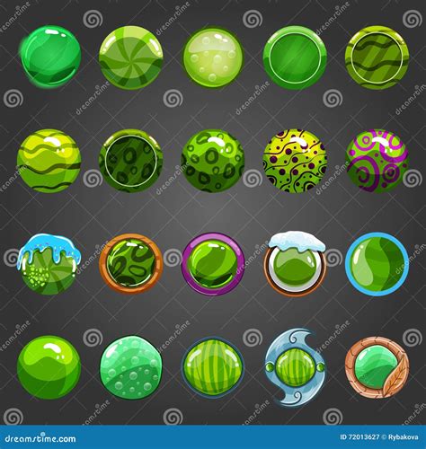 Big Set Of Round Green Button Stock Illustration Illustration Of Fancy Candy
