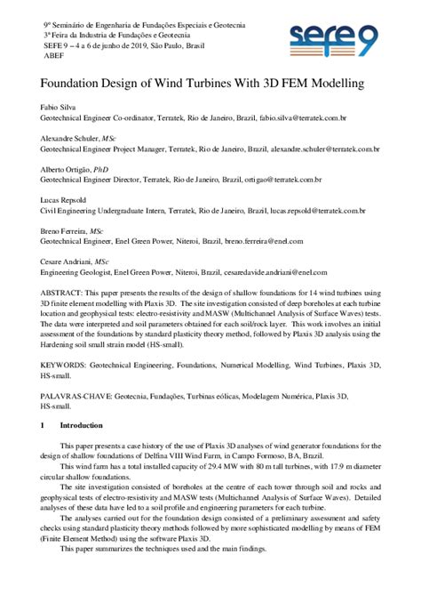 Pdf Foundation Design Of Wind Turbines With 3d Fem Modelling