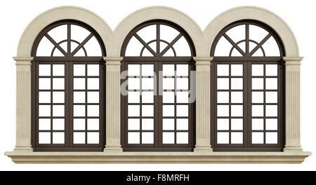 Mullioned Window Isolated On White Stock Photo Alamy