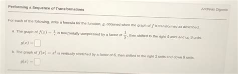 Solved Performing A Sequence Of Transformationsfor Each Of