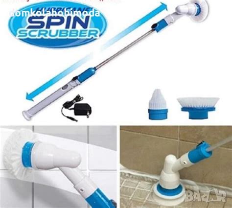 Акумулаторна четка за почистване на баня с 2 приставки в Мопове кофи четки и метли в гр София