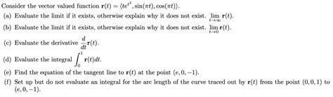 solved consider the vector valued function