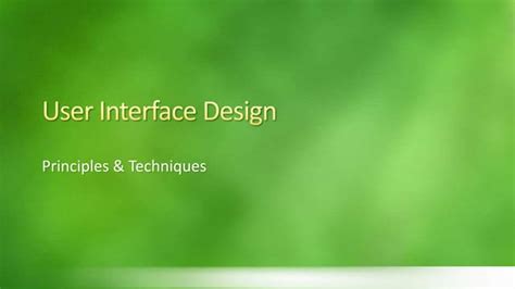 User Interface Design Ppt
