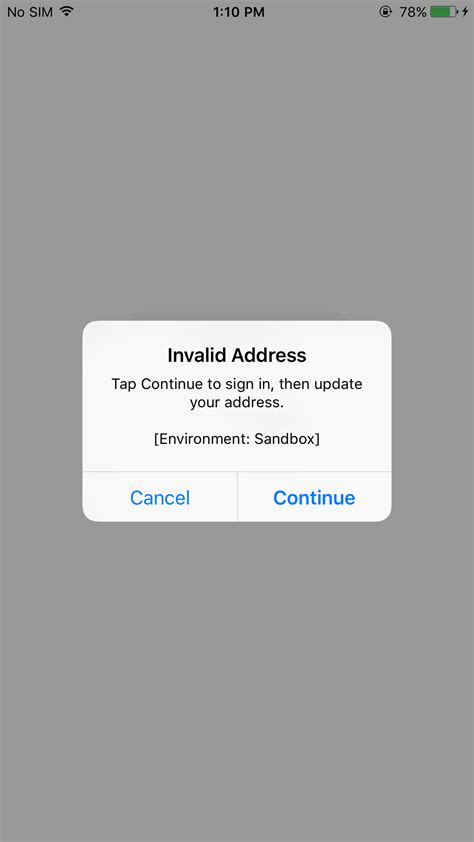 ios in app purchase sandbox invalid address stack overflow