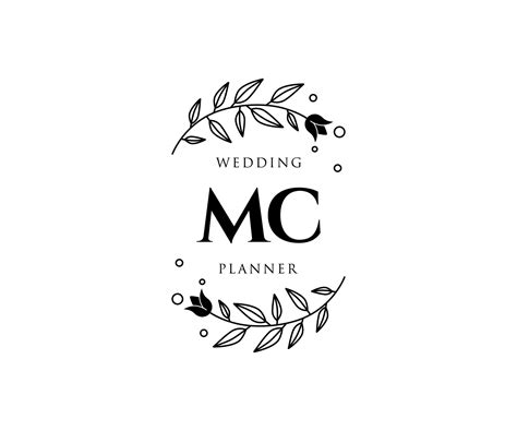 Mc Initials Letter Wedding Monogram Logos Collection Hand Drawn Modern Minimalistic And Floral