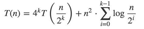 Algorithm Finding The Complexity Tn 4tn2 N2logn Using