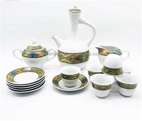 Timeless Habesha Coffee Set Traditional Tilét Design 29 Piece
