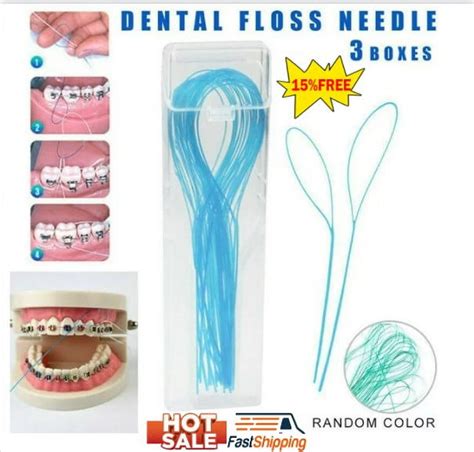 105 Pcs Dental Floss Threaders Simple Loop Case For Braces Bridges