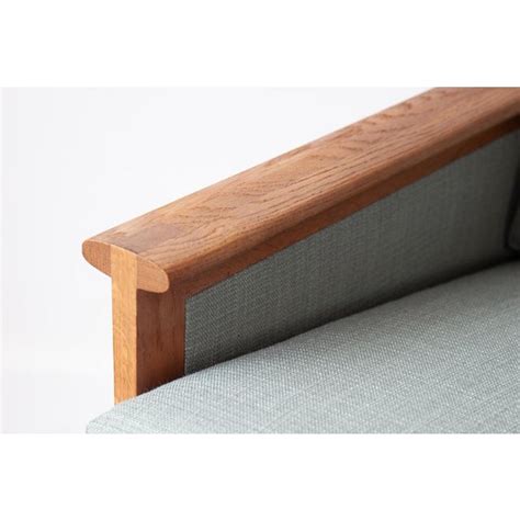 Danish Three Seater Sofa With Oak Frame Attributed To Illum Wikkelsø