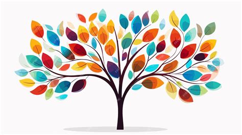 Vibrant Abstract Tree Patterns Vector Art With Colorful Leaves Premium Ai Generated Vector