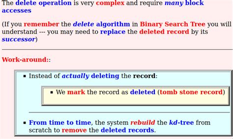 Deleting Records From A Kd Tree Index