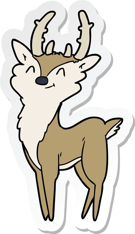 Sticker Of A Cartoon Happy Stag 10265288 Vector Art At Vecteezy