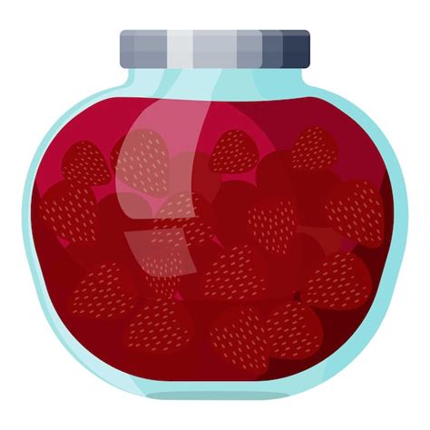 Premium Vector Cartoon Strawberry Jam Jar Illustration