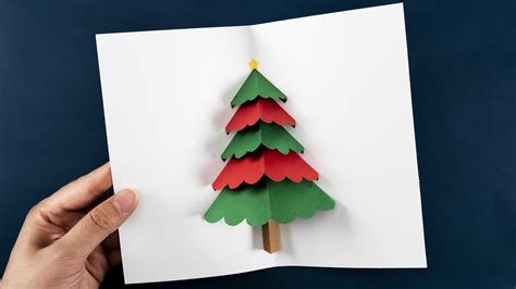 3d Christmas Pop Up Card How To Make Christmas Tree Card Greeting Card Youtube