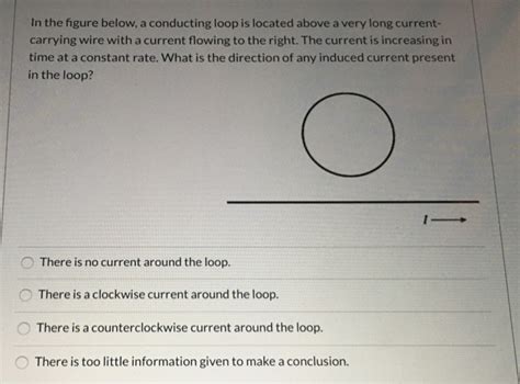 Solved In The Figure Below A Conducting Loop Is Located Chegg