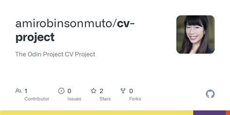 Github Amirobinsonmuto Cv Project The Odin Project Cv Project